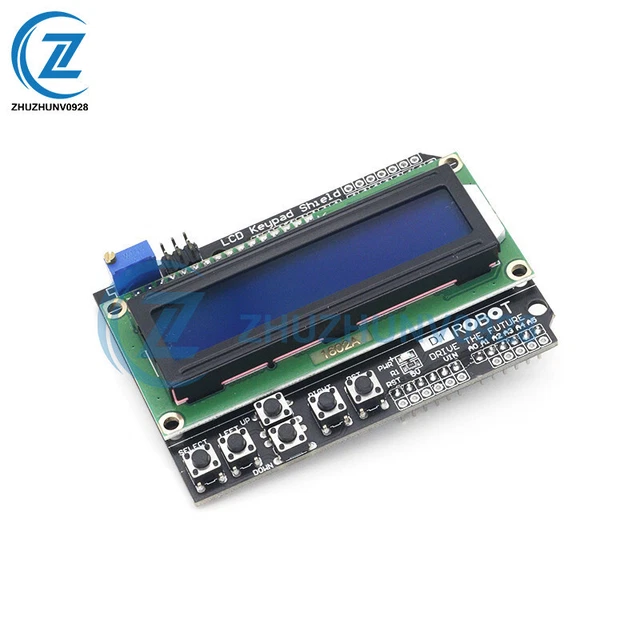 LCD1602 CHARACTER DISPLAY Keypad Shield I/O Expansion Board for Arduino ...