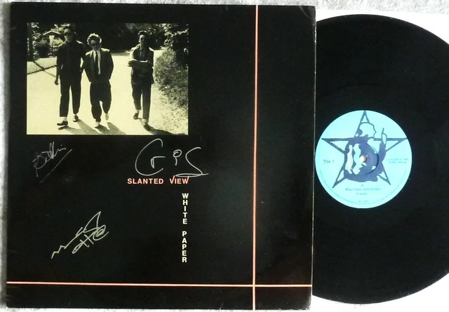 RARE~EX+ SIGNED~SLANTED View~White Paper~1985 Tite France 12"~New Wave ...