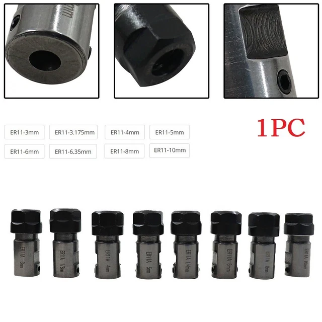 MOTORE COLLET CHUCK Collet Lath Chuck Lathes Power Tools Argento & Nero ...