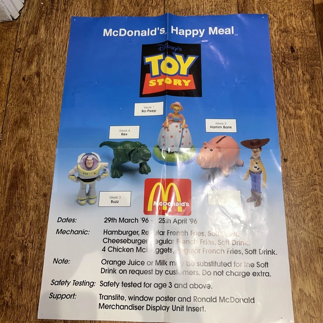 MCDONALDS TOY STORY Happy Meal Poster Original £15.00 - PicClick UK