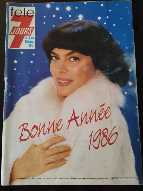 TÉLÉ 7 JOURS 4/01/1986; Mireille Mathieu/ Stallone le mariage/ D ...
