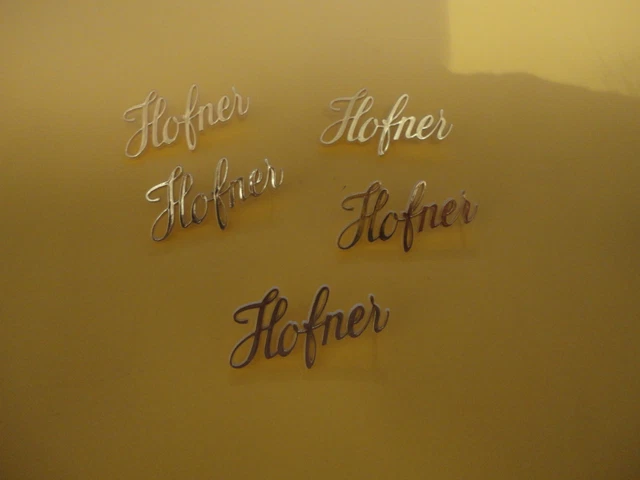 5 HOFNER PLASTIC Raised Logos Original old stock 60s part. £20 each ...