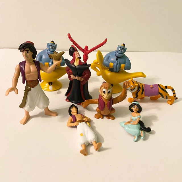 VINTAGE 90S ALADDIN Burger King Toys Jasmine Jafar Genie Rajah Abu $16. ...