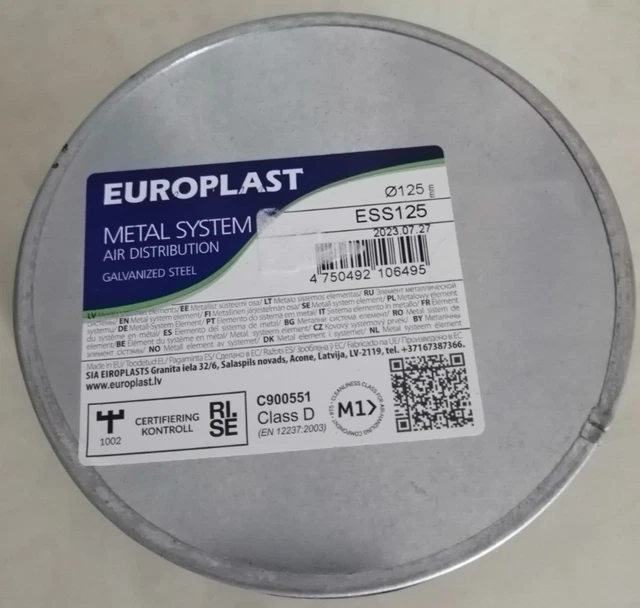 EUROPLAST METAL SYSTEM ESS125, Endkappe mit Gummi, Durchmesser 125mm ...