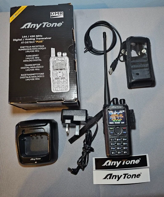 ANYTONE AT-D878UV PLUS GPS DMR Analog UHF VHF BT Mobile Radio + Program ...