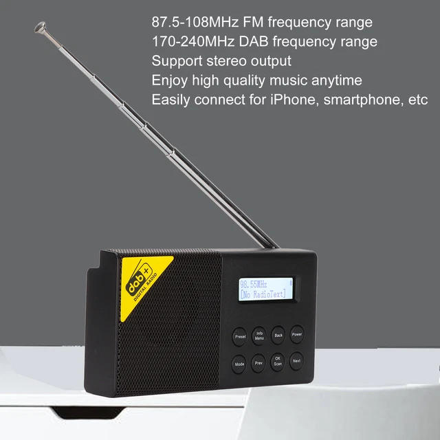 RADIO DIGITALE DAB FM radio stereo 2,4 pollici schermo LCD 5,0 EUR 31 ...