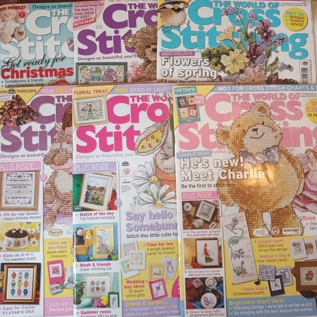 THE WORLD OF Cross Stitching Magazines - issues 110, 113, 121, 123, 124 ...