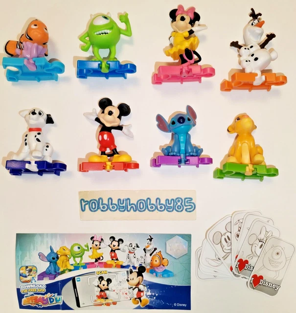 100 YEARS DISNEY Complete Set 8 Figures + Papers Kinder Surprise Egg ...