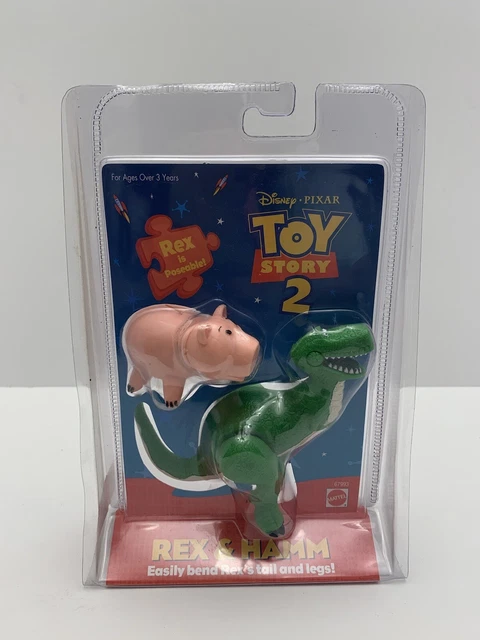 MATTEL DISNEY PIXAR Toy Story 2 Poseable Rex and Hamm Action Figures ...