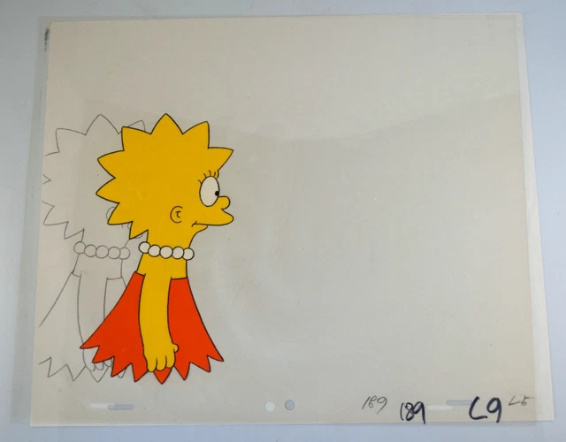 SIMPSONS PRODUCTION CELS, Lisa Simpson - 3 Cel Set - with Pencil ...