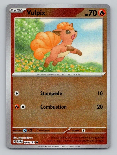 REVERSE HOLO VULPIX 019/132 Common ME01: Mega Evolution Pokemon £1.59 ...