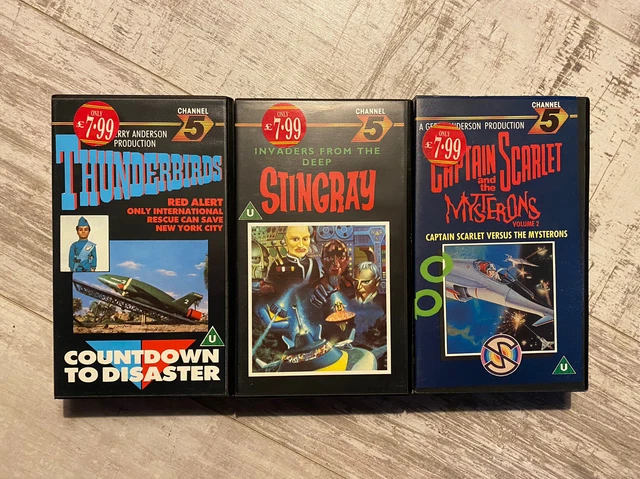 RARE CHANNEL 5 VHS Tape Bundle - Thunderbirds Stingray Captain Scarlett ...