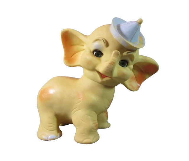 VINTAGE RUBBER TILLY toy circus elephant squeak Squeeze toy 1960's eye ...