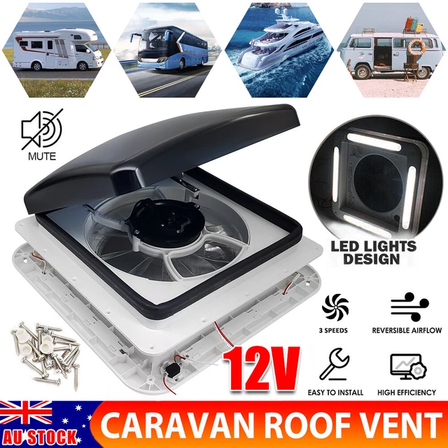 CARAVAN RV ROOF Vent 12V Fan Shower Hatch Motor Home Hatch Exhaust Fan ...