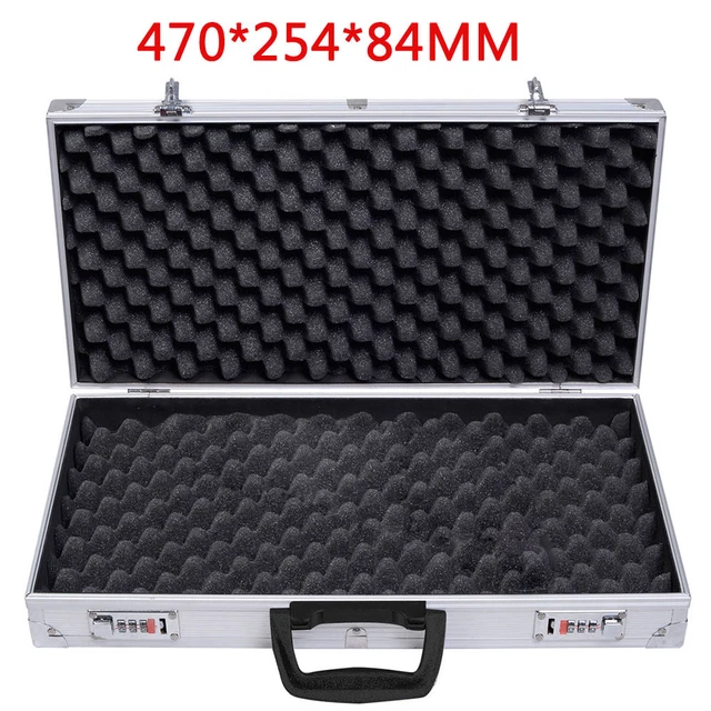 ALUMINIUM HAND LUGGAGE Document Storage Lockable Flight Case Foam Tool ...
