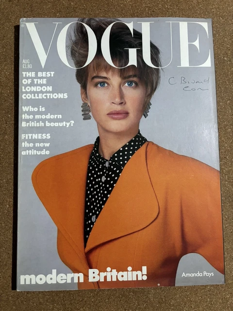 VOGUE UK MAGAZINE Amanda Pays August 1986 Vintage British Fashion £4.95 ...