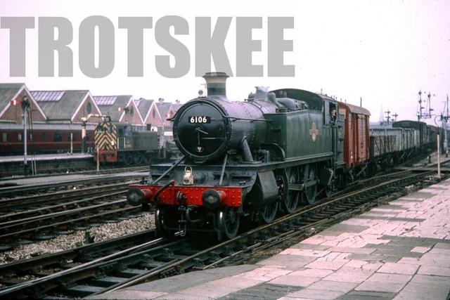 35MM SLIDE BR British Railways Steam Loco 6106 Class 6100 Swindon 1964 ...