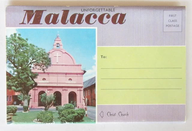 VINTAGE MALACCA MALAYSIA Travel Souvenir Fold-Out Picture Postcard $8. ...