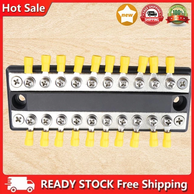 10-WAY 20-WAY BUSBAR Terminal Block 100A Busbar Power Case M4 for Auto ...