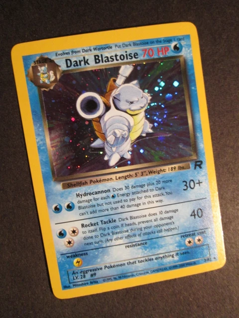 LP (UNLIMITED) POKEMON DARK BLASTOISE Card TEAM ROCKET Set 3/82 Holo ...