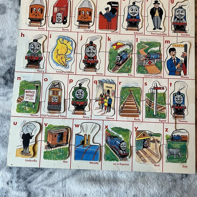 VINTAGE THOMAS THE Tank Engine And Friends Wooden Alphabet Playtray ...