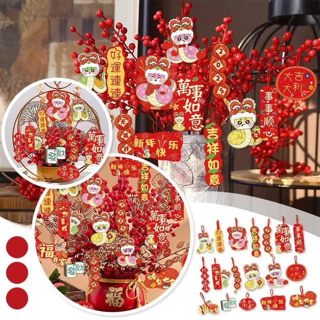 CHINESE NEW YEAR Decorations 2025, Chinese Knot Pendant Red Snake ...