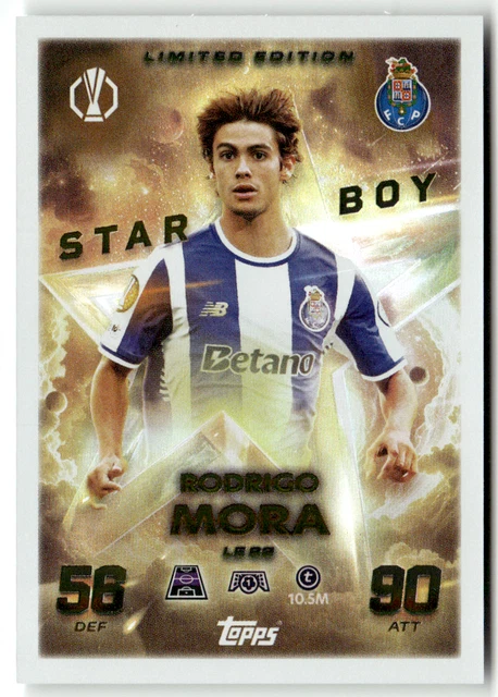 TOPPS MATCH ATTAX CL 2025-26 No. LE 22 Rodrigo Mora Star Boy Limited ...