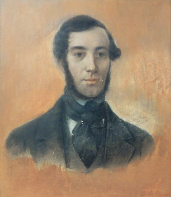 ADOLF FRIEDRICH (1824-1889) Portrait-Gemälde 1883: JUNGER HERR IN ...