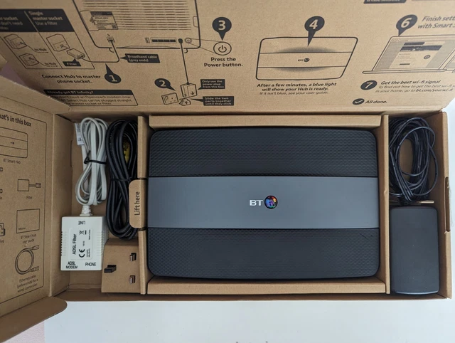 BT SMART HUB Home 6 router Internet wireless WIFI e tutti i cavi ...