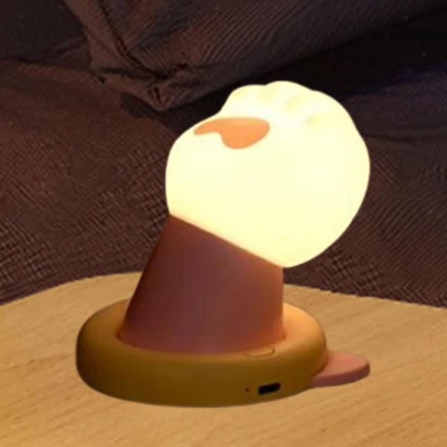 HAND CLAPPING NIGHT Light Bedside Lamp Cat Paw Silicone Touch Lamp ...