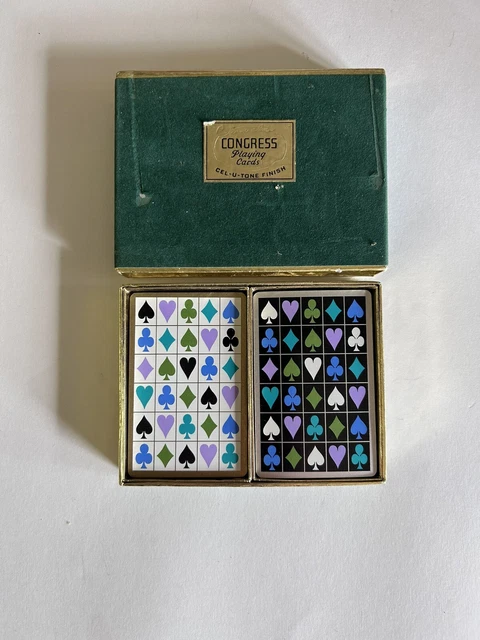 VINTAGE CONGRESS DOUBLE Deck Pinochle Playing Cards - Green Velvet ...