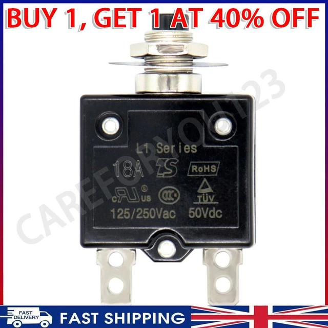 #F MANUAL RESET 125-250V AC 50V DC Push Button Thermal Circuit Breaker ...