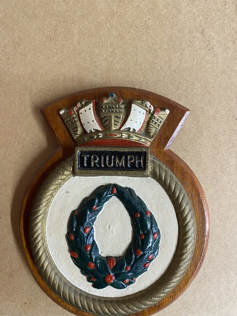 HMS TRIUMPH WALL shield plaque crest Royal Navy RN naval £18.00 ...