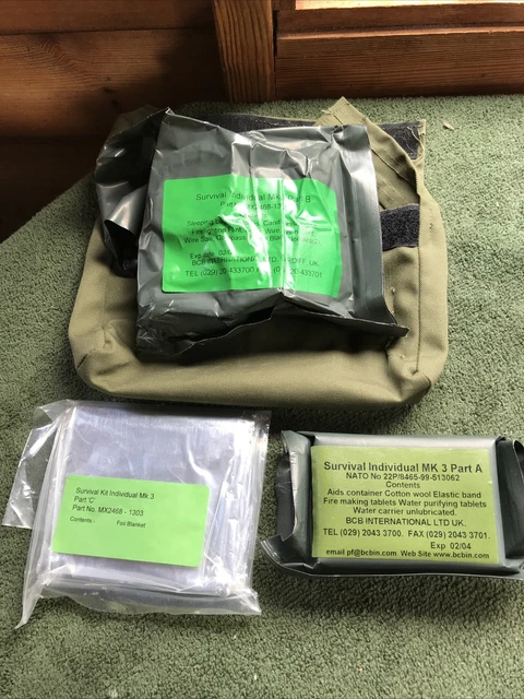 BRITISH ARMY RAF Aircrew Survival Kit Complete MK.4 – BCB Pouch NATO ...