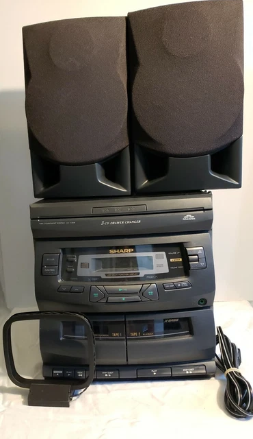SHARP CD-C406 MINI Component System Stereo System With 2 Speakers ...