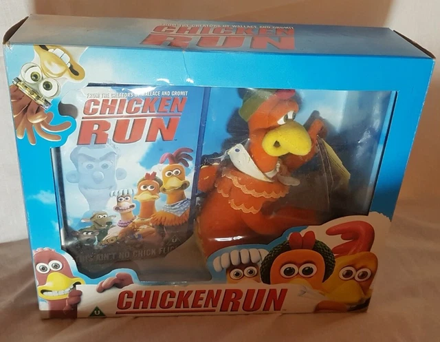 CHICKEN RUN VHS & Ginger Plush Soft Toy Box Set (original collectable ...