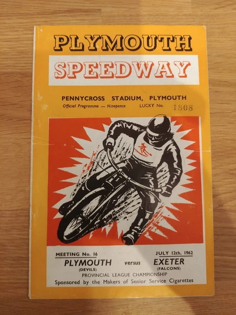 VINTAGE PLYMOUTH DEVILS v Exeter Falcons Speedway Programme 12th July ...