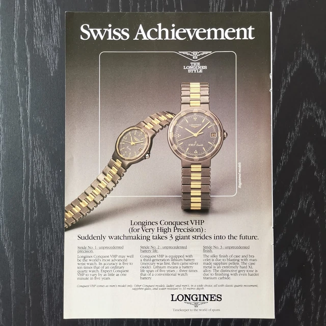 1985 LONGINES CONQUEST Vhp - Original AD Advert Pubblicità Vintage EUR ...