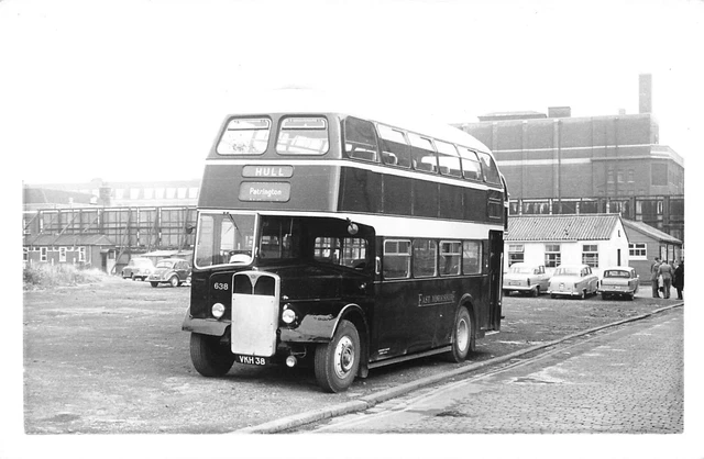 VINTAGE BUS PHOTOGRAPH Double Decker Bus - Route Patrington Hull (BU2 ...
