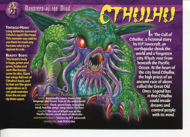 WEIRD N’ WILD Creatures Monsters of the Mind Card 21 # Cthulhu # LC7 £2 ...
