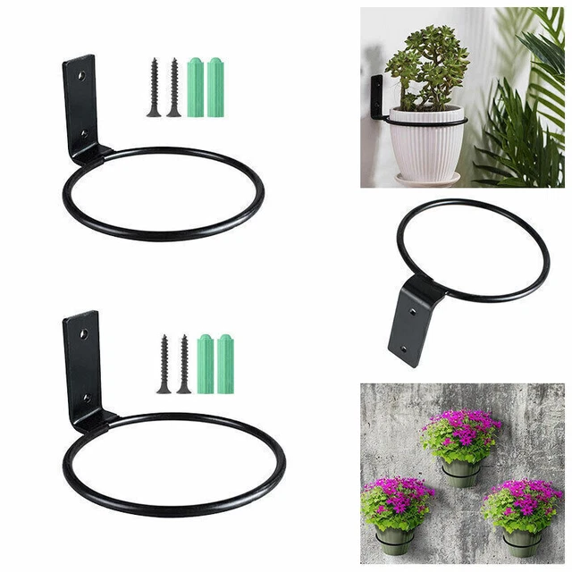 PLANT FLOWER POT Wall Mounted Ring Holder Garden Hanging Basket Bracket ...