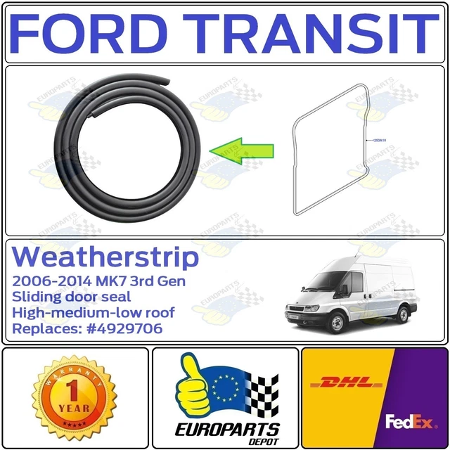 FORD TRANSIT MK7 2006-2013 3Rd Gen Rubber Sliding Door Seal 1 Piece ...