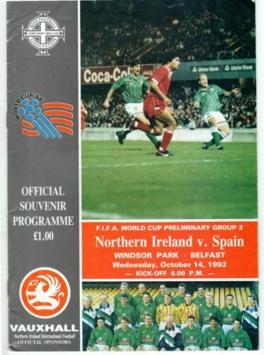 1992 NORTHERN IRELAND V Spain £6.44 - PicClick UK