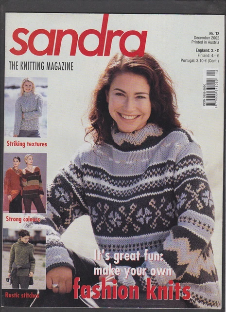 SANDRA FASHION KNITTING Pattern Magazine December 2002 Ladies Boys ...