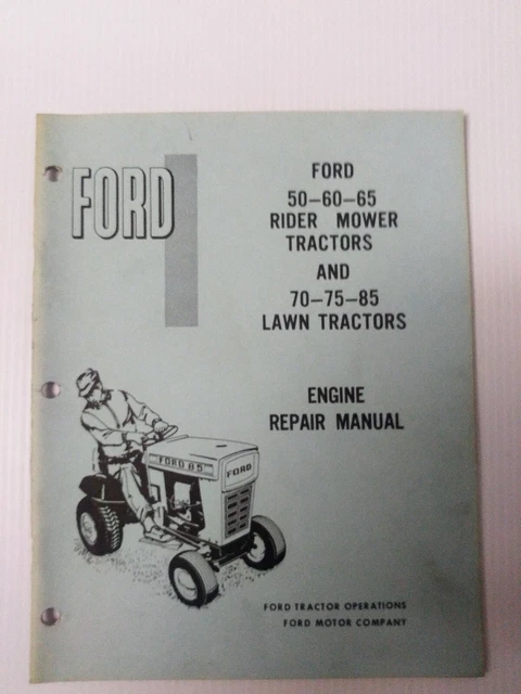 FORD 50-60-65 RIDER Mower Tractors & 70-75-85 Lawn Tractors Engine ...