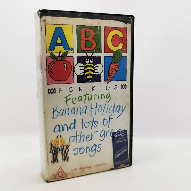 ABC FOR KIDS Featuring Banana Holiday and lots of Other Songs (VHS ...