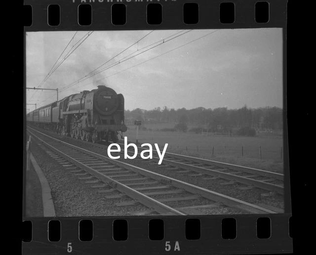 ORIGINAL 35MM NEGATIVE OF BR STEAM LOCO 70008 BLACK PRINCE CHELMSFORD ...