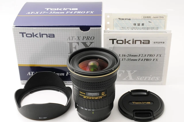 [TOP MINT W/BOX ] Tokina AT-X 17-35mm f/4 PRO FX EOS+Hood From JAPAN £ ...