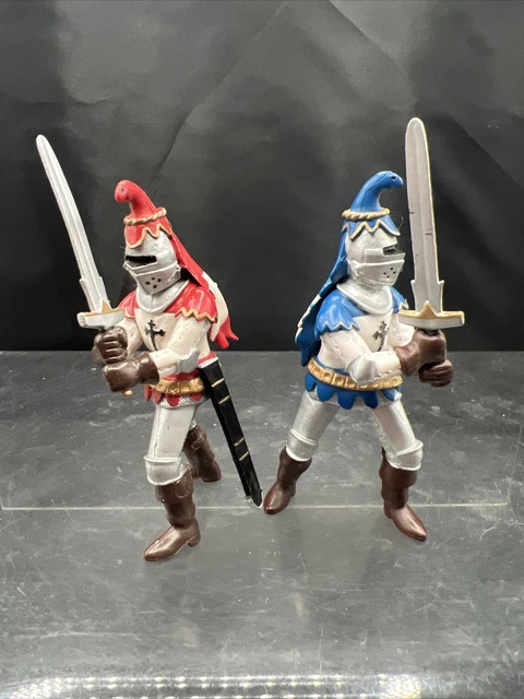 PAPO ACTION Figure Medieval Fantasy Red & Blue Knight Caped Sword ...