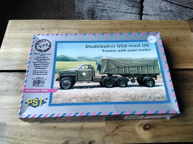 PST 72062 STUDEBAKER US6 MOD. U6 Tractor with Semi Trailer Model Kit 1: ...